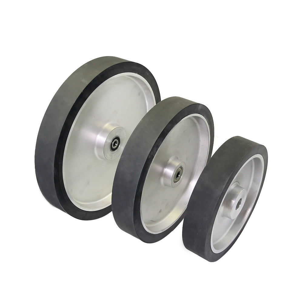 6" 8" 10" 12" 14" x 2" Solid Rubber Contact Wheel Belt Grinder Replace ...